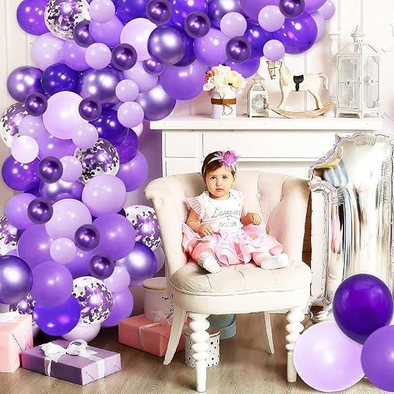 116PCS Purple Balloon Garland Arch Kit Dark Pastel Light Metallic ...