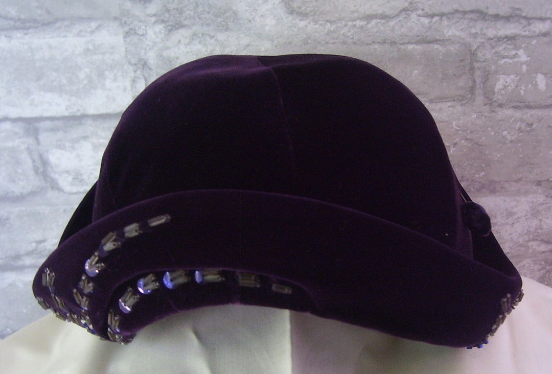 Flapper Art Deco Hat Purple Velvet Hat Ladies Hat Matching Hat Pin ...
