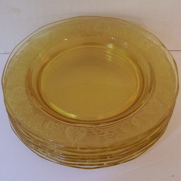 Amber Glass Plates - Etsy