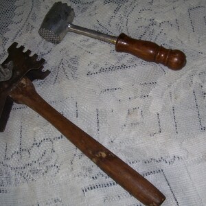 Primitive Wood Kitchen Double Edge Cleaver and Round Meat Cleaver - Etsy