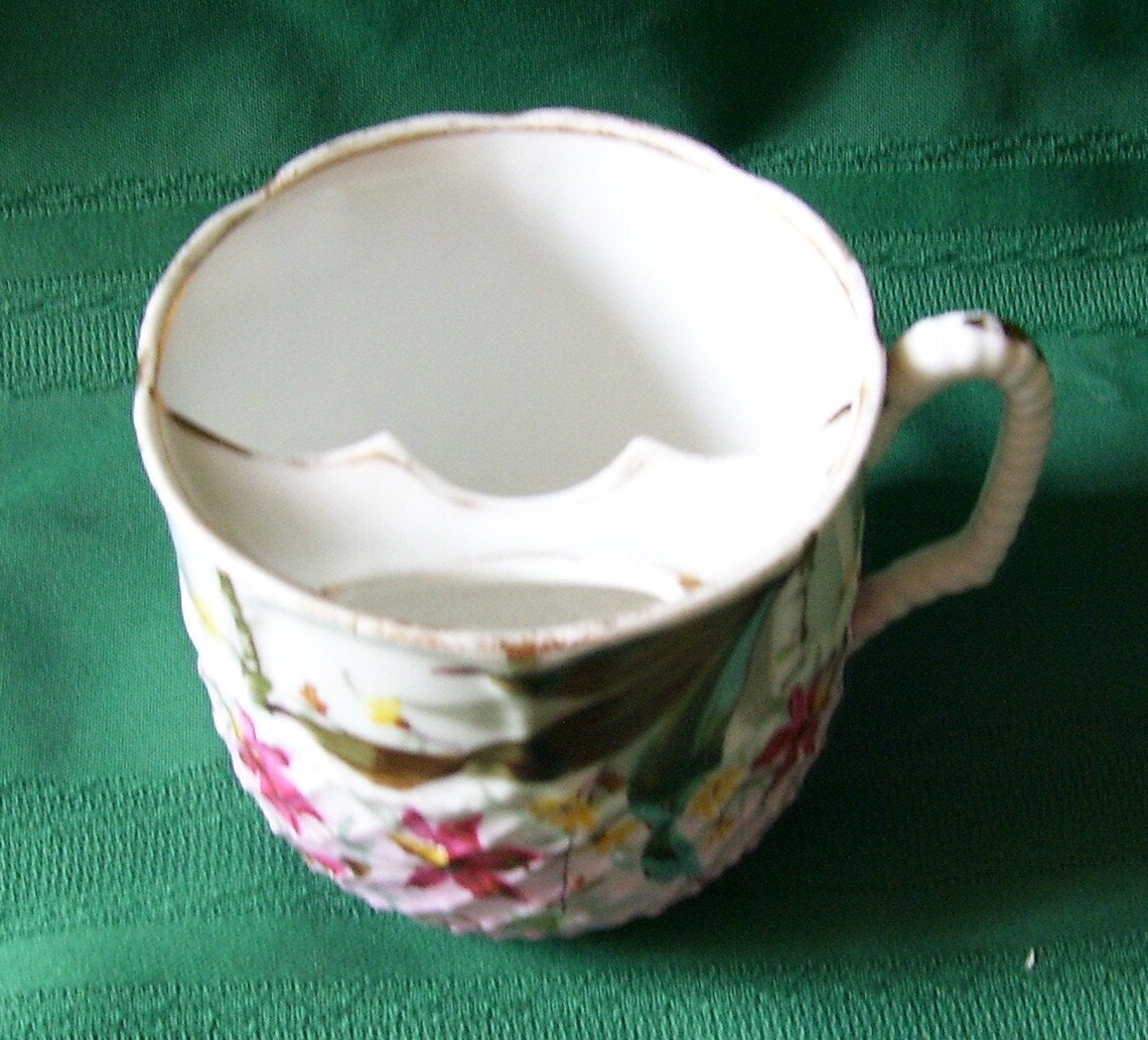 Victorian China Mustache Cup Made in Germany Floral Porcelain | Etsy