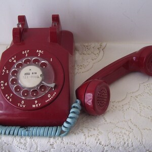 Western Michigan Bell System Red Rotary Dial Telephone - Mid Century ...