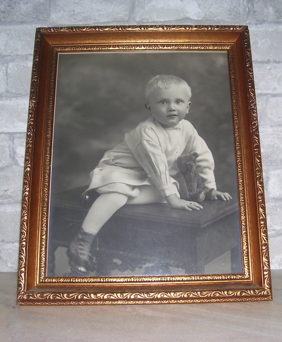 Vintage Frame Black and White Little Boy Photo/ Photo Shoot/ Antique ...