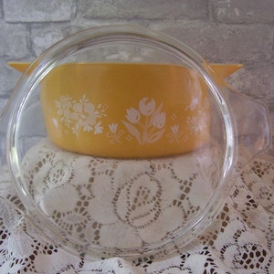 Pyrex 475-B Garden Round Promotional Bowl With Clear Lid Garden Medley ...