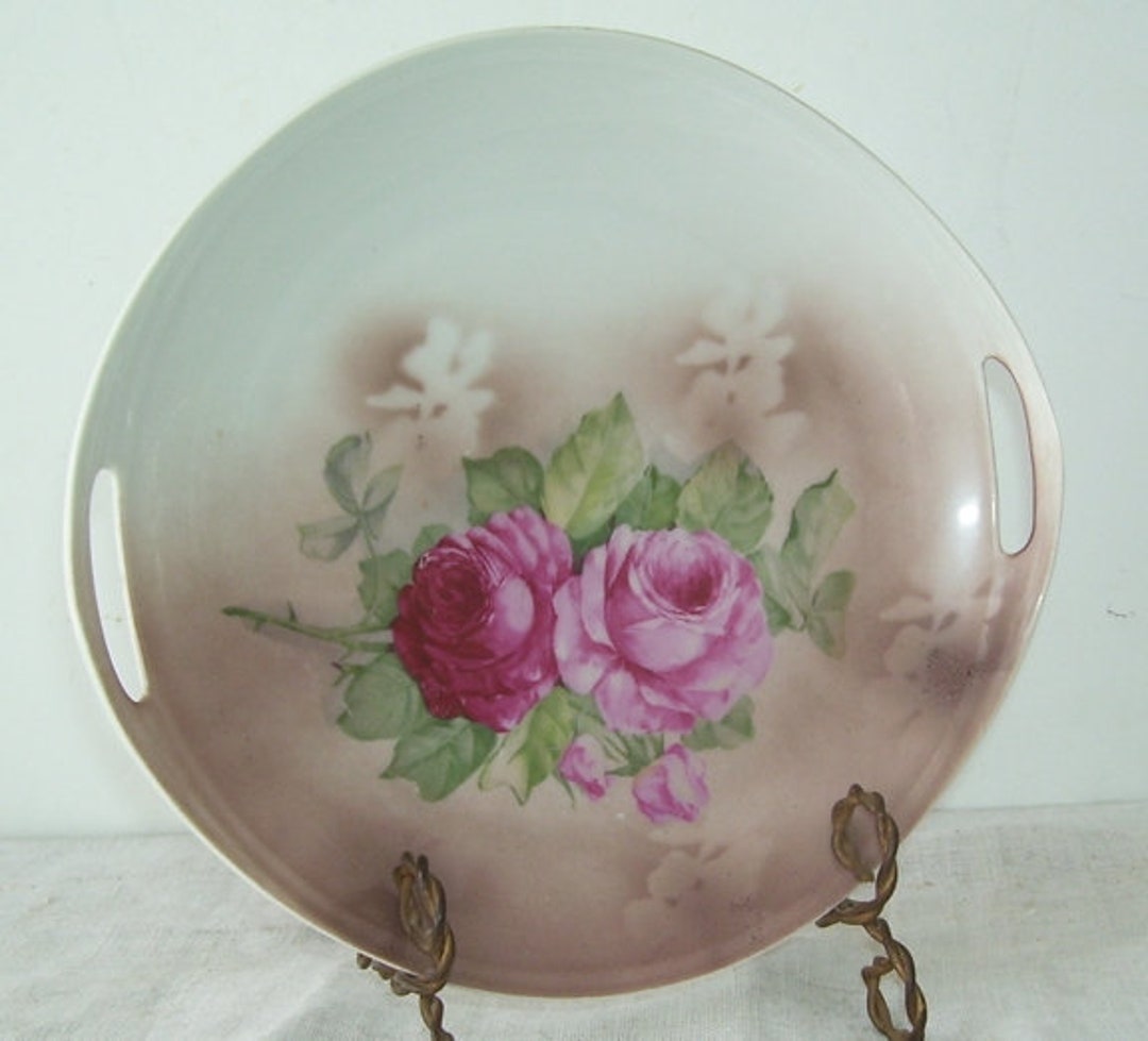 C.T. Altwasser Silesia Collectors Plate, Pink Roses Handled Plate ...