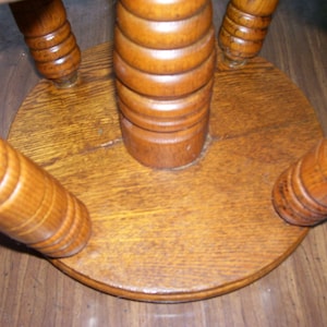 Antique Maple Piano Stool Lyon Healy Chicago Round Glass Balls on Cast ...