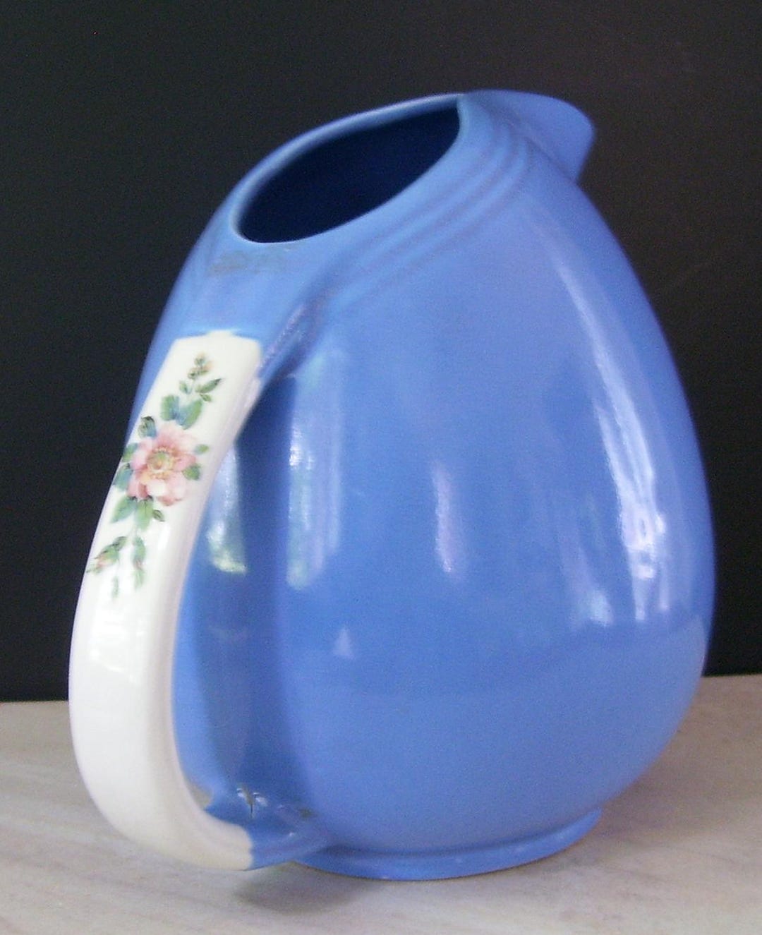Pretty Cadet Blue Hall Rose Parade Serving Pitcher, Vintage Kitchen ...