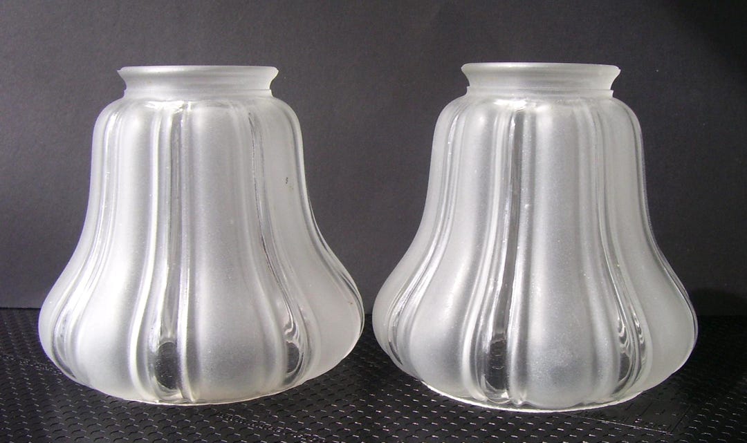 Vintage Pair Satin Glass Lamp Shades, Home Decor, Lamp Covering, - Etsy