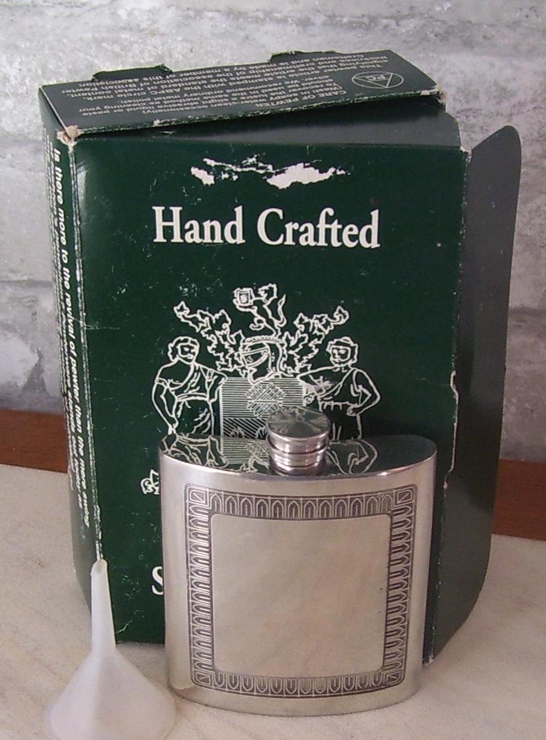 Sheffield Fine British Pewter 5 Oz Whiskey Flask, Home Bar, Gift ...