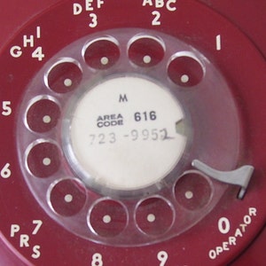 Western Michigan Bell System Red Rotary Dial Telephone - Mid Century ...