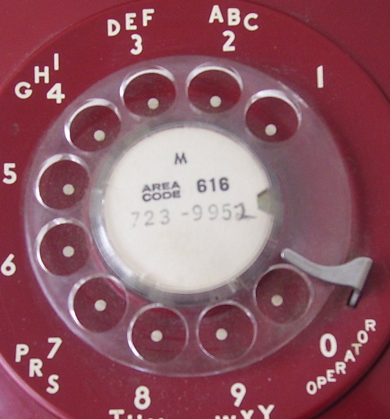 Vintage Red Rotary Dial Desk Telephone – Western Electric Bell System ...