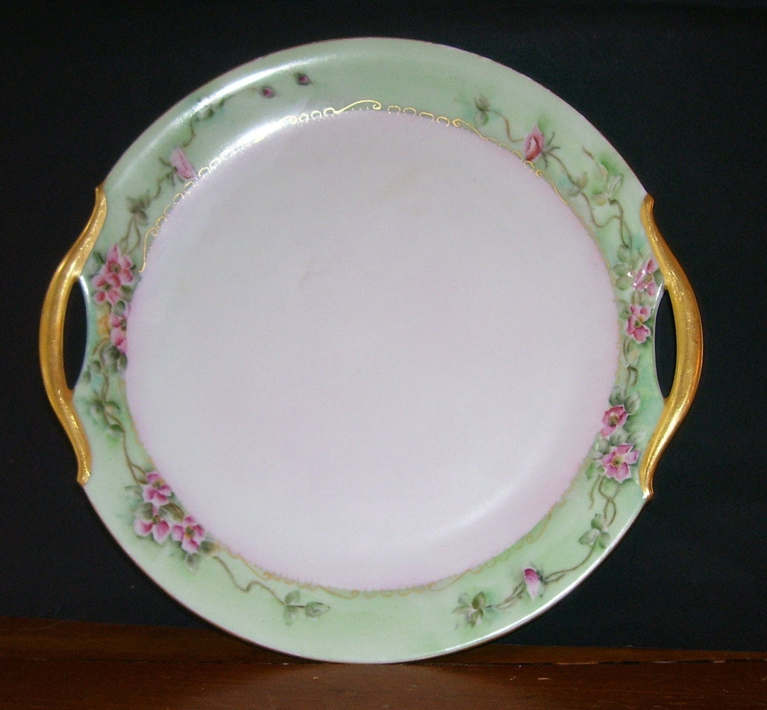 Vintage Bavaria Gold Trimmed Handled Plate- Gift - Dessert Plate ...