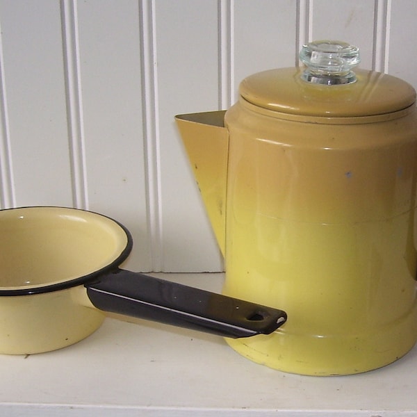 Yellow Coffee Pot - Etsy