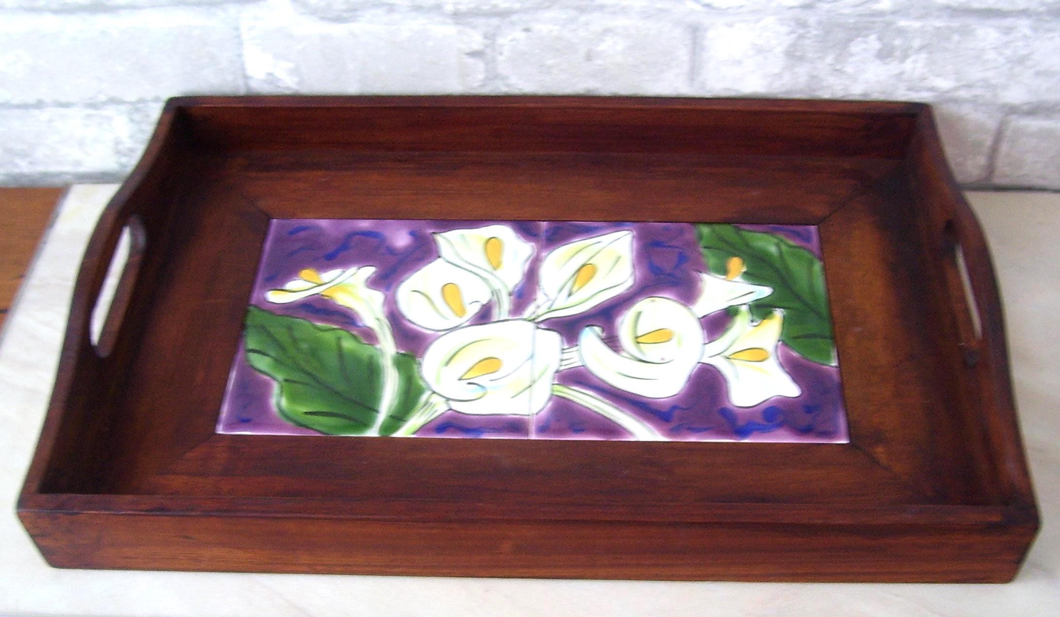 Wood and Tile Serving Tray/ Wall Decor/wedding Gift/ - Etsy