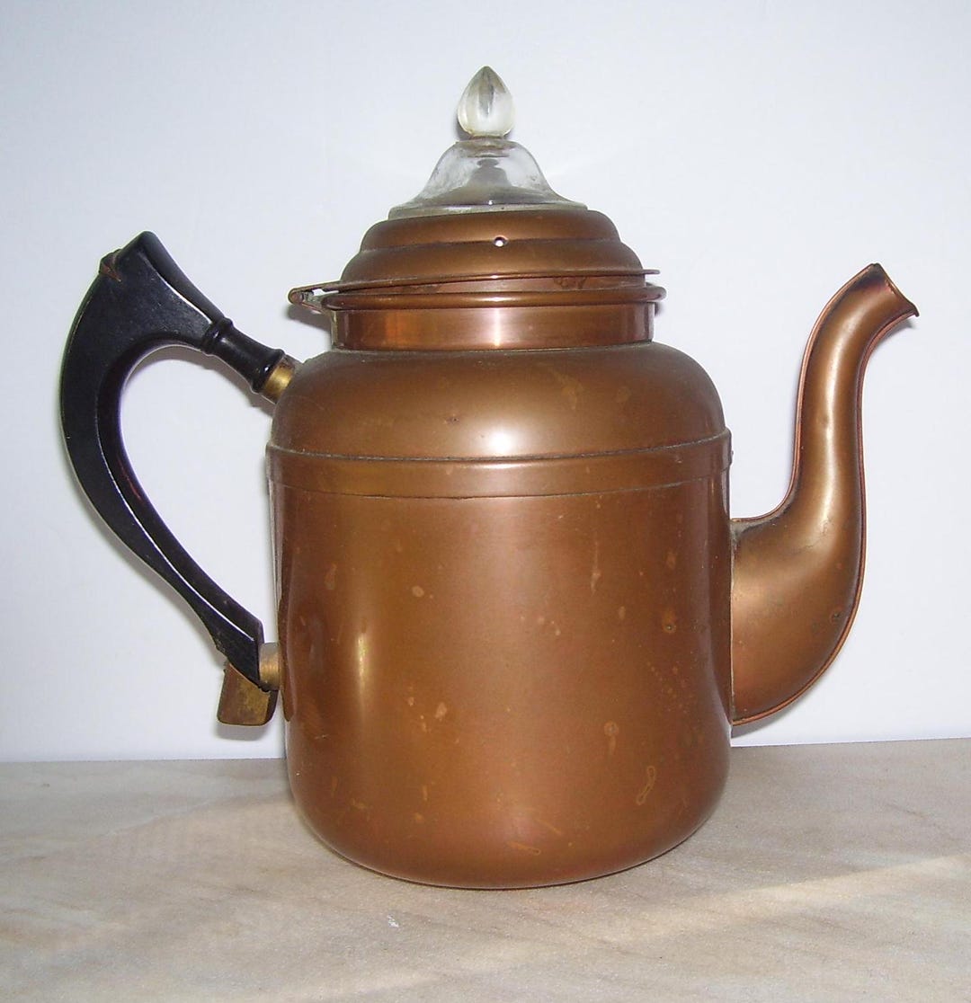 Vintage Copper Rome Coffee Pot / 9 Cup Percolator/ Vintage Kitchen ...
