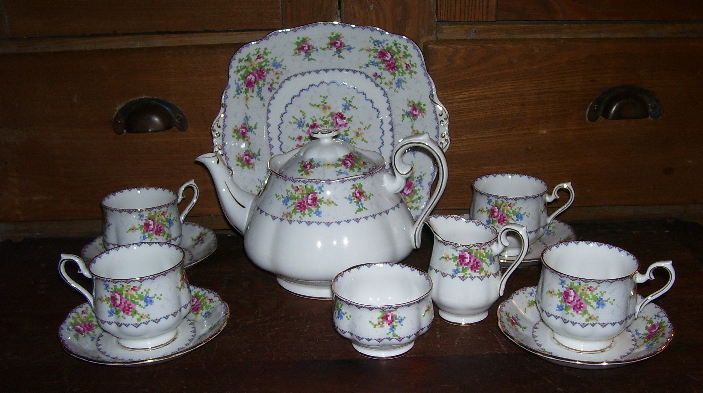 Royal Albert Petit Point 12 Piece China Setting Made in | Etsy