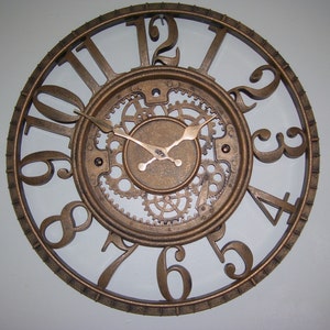 Round Unique Bronze Wall Clock modern Wall Clocks, Large Wall Clock ...
