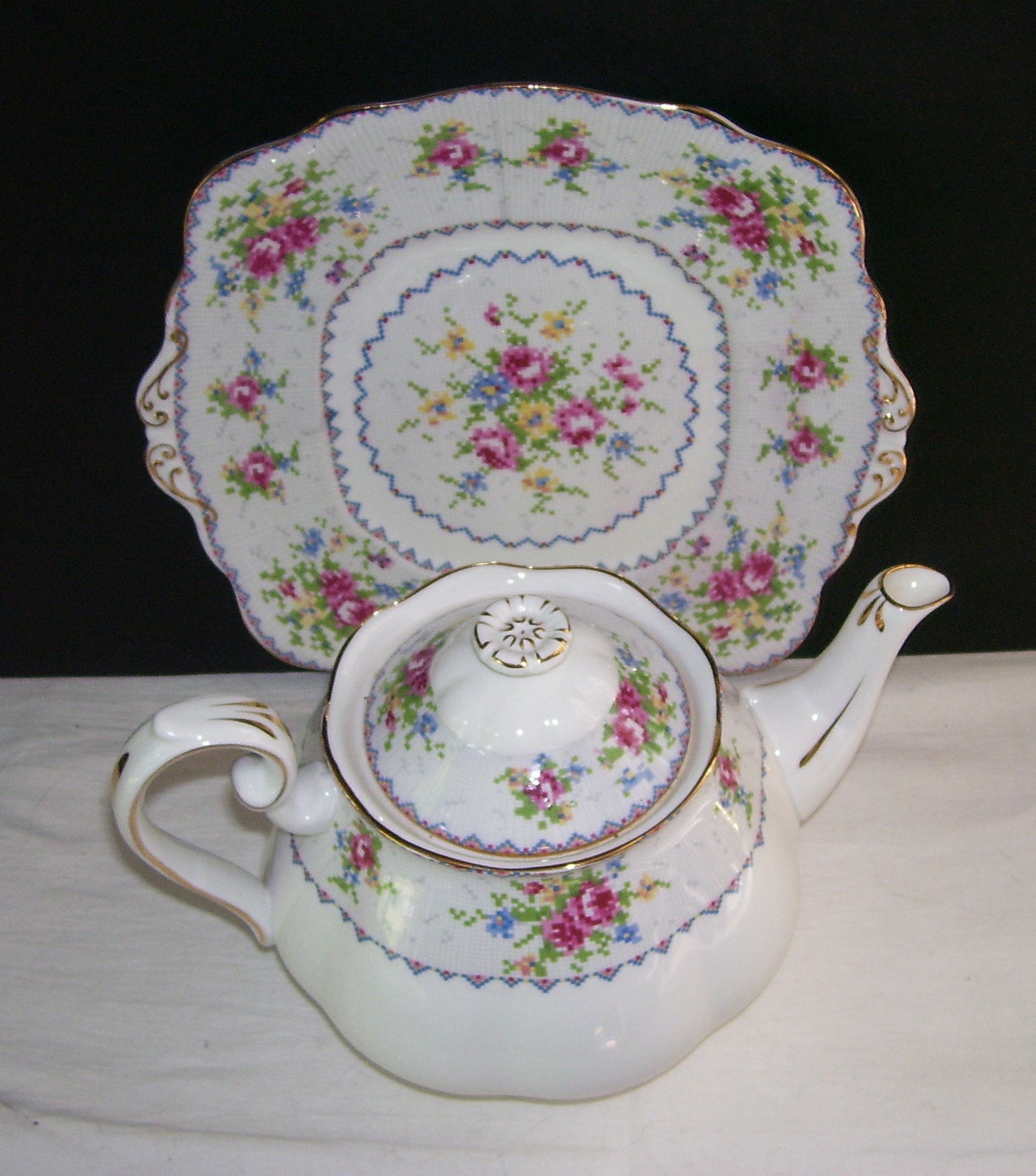 Royal Albert Petit Point 12 Piece China Setting Made in - Etsy