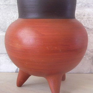 Fine Art Mexican Clay Footed Aztec Pot/ Terra Cota Brown Vase/ 6 3/4 ...
