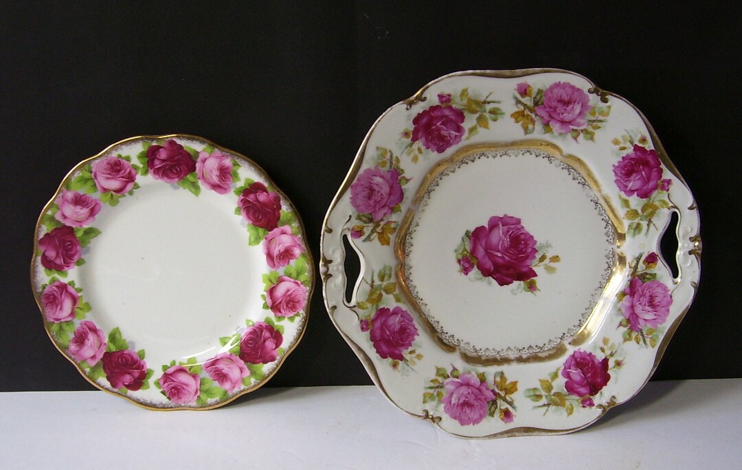 Antique German Prov. E.S. Saxe Plate and Small Royal Albert Old English ...