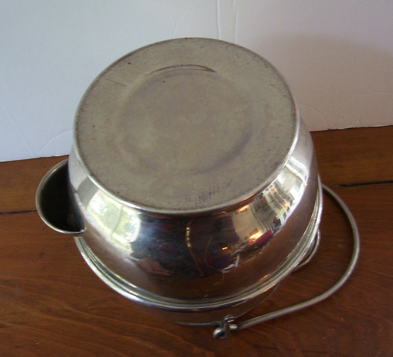 Vintage White Metal Beer Pitcher, - Swing Handle - Pouring Spout - Grip ...