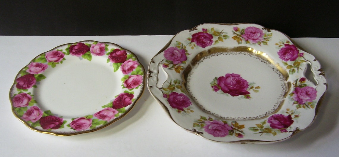 Antique German Prov. E.S. Saxe Plate and Small Royal Albert - Etsy