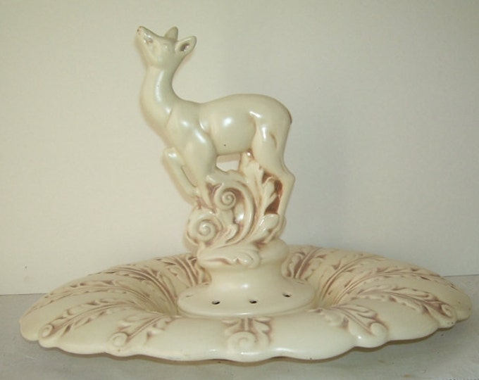Red Wing Flower Frog Centerpiece Bowl With Deer Insert Frog | Etsy