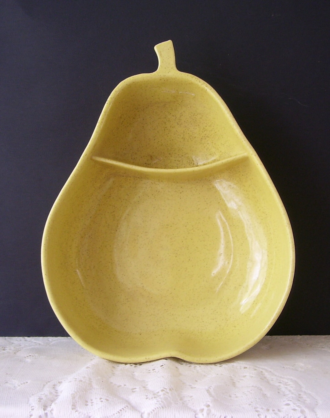 Pfaltzgraff Large Pear Shape Divided Chip Dip Bowl - Fruit Dip Bowl ...