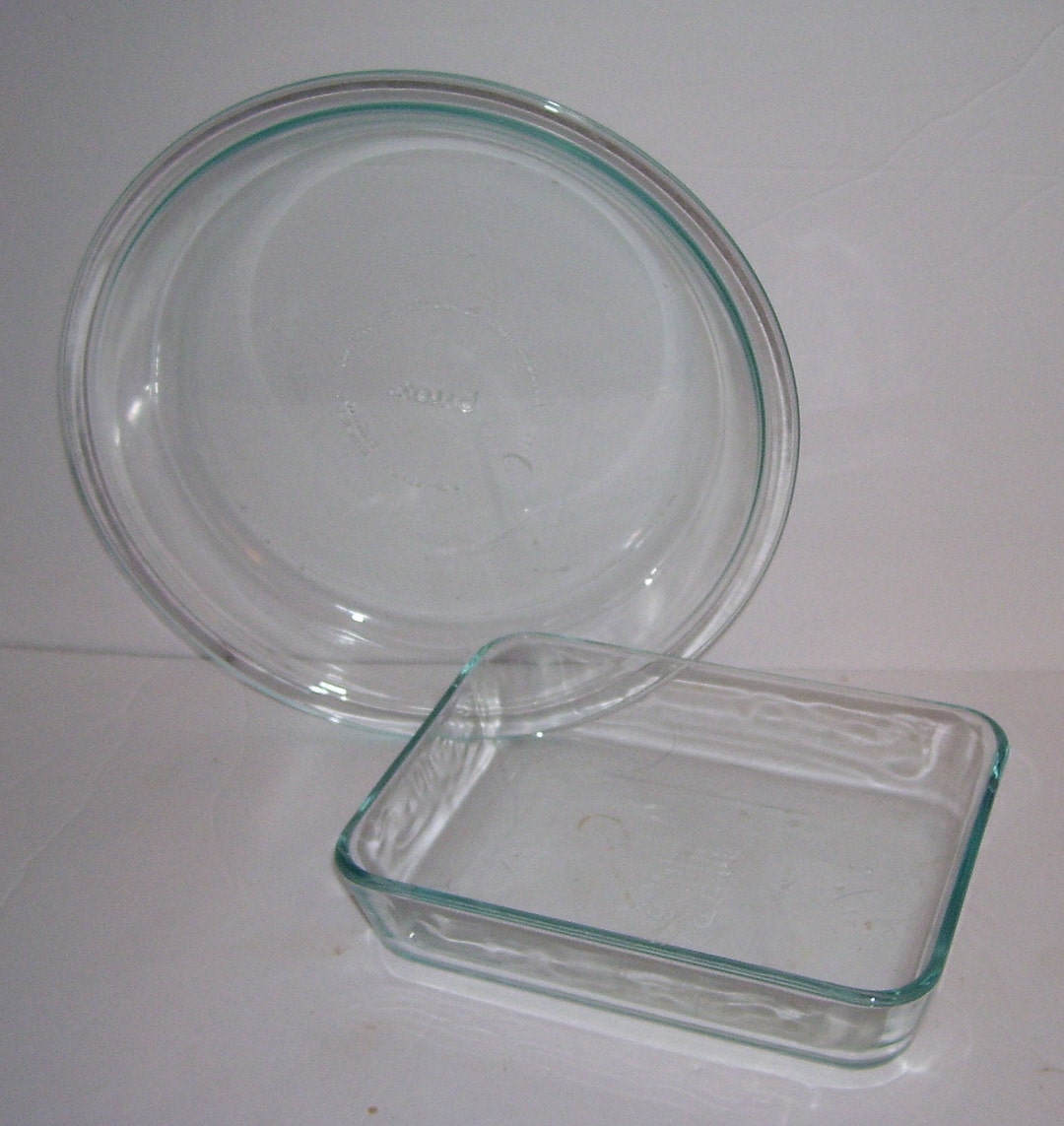 Pyrex Ice Blue Glass Pie Plate and Oblong 3 Cup Casserole Dishes ...