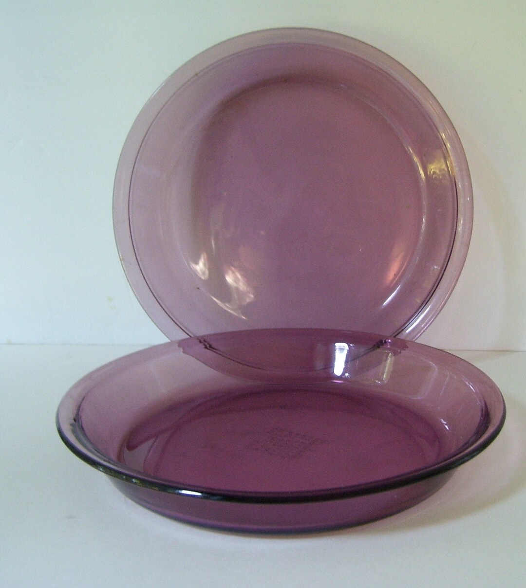 2 Pyrex Cranberry Glass Pie Plates - Vintage - 10 Inch - Etsy