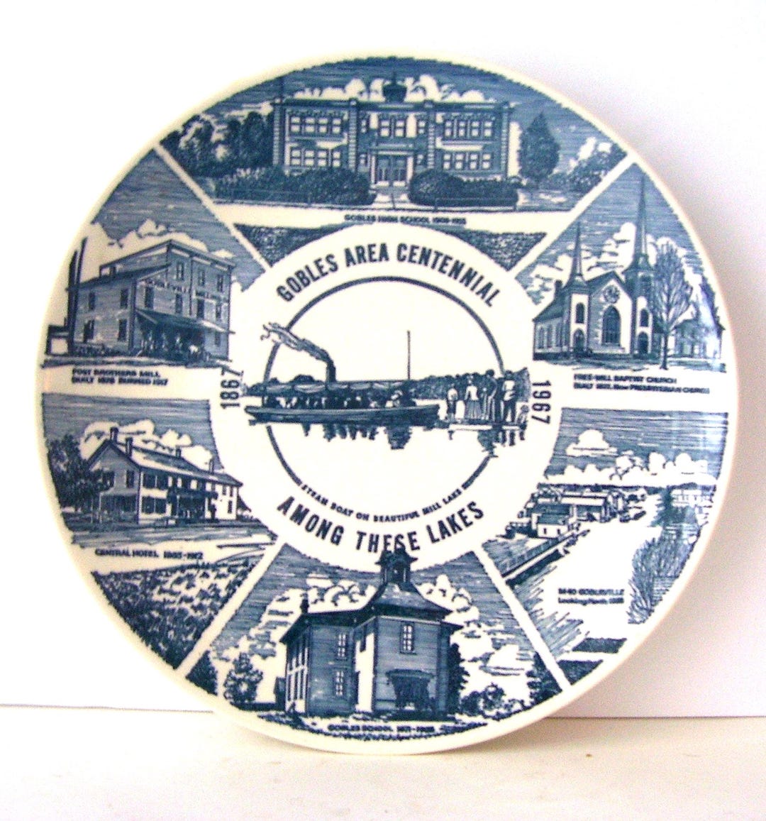 Gobles Michigan Centennial Collector Plate, Vintage 1967 - Etsy