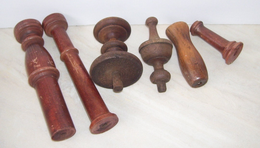 6 Wooden Finial Assortment Parts, Crafts, Furniture Parts, - Etsy