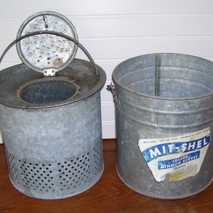 Vintage Mit Shel Minnow Bucket – Better Bilt Galvanized Fishing Decor ...