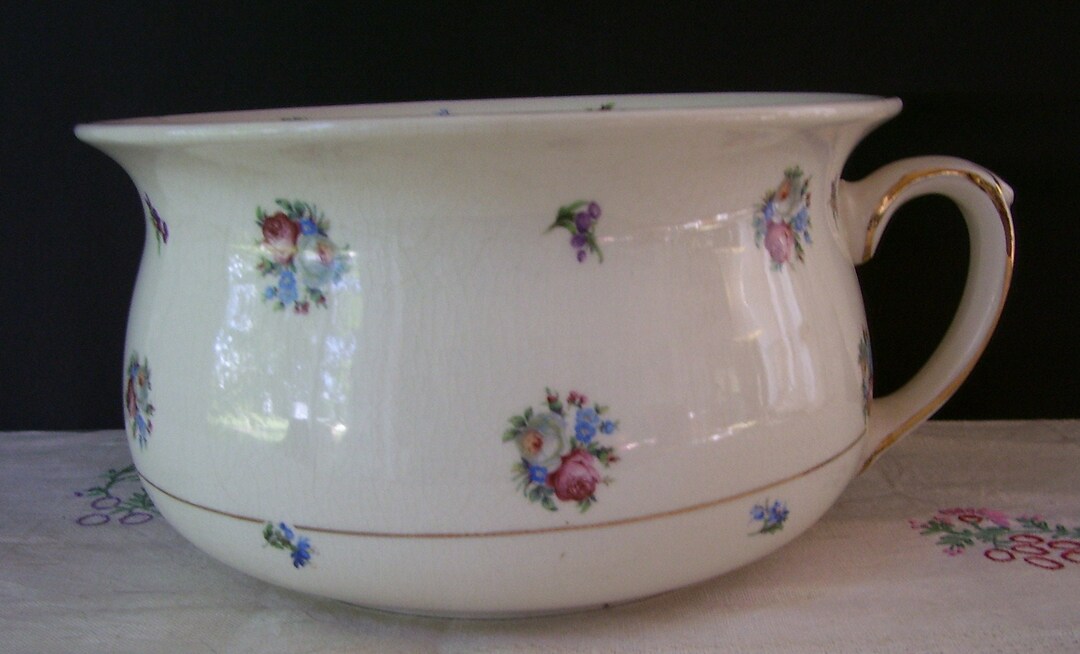 Vintage China Chamber Pot Made in England - Floral Roses - Boudoir - Etsy