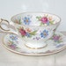 Springfield Bone China Floral Teacup and Saucer, Made in England, Gold ...
