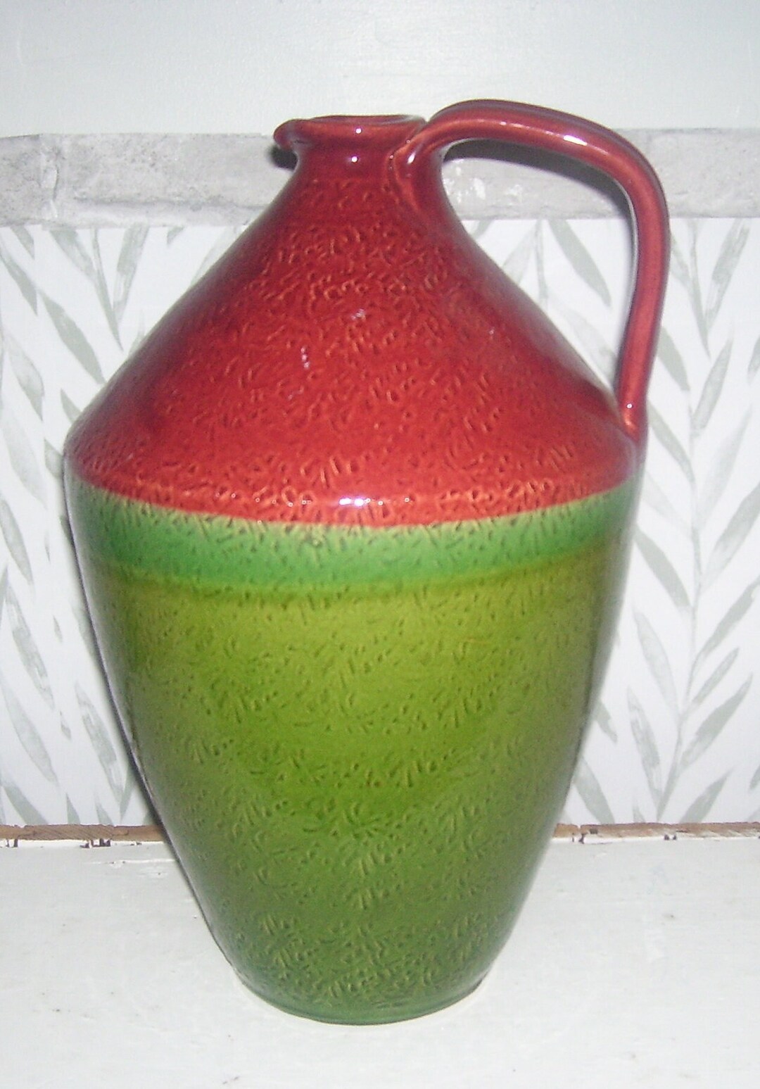Large Charles Sadek Jug Portugal Two Tone Pottery Jug J. Willfred ...