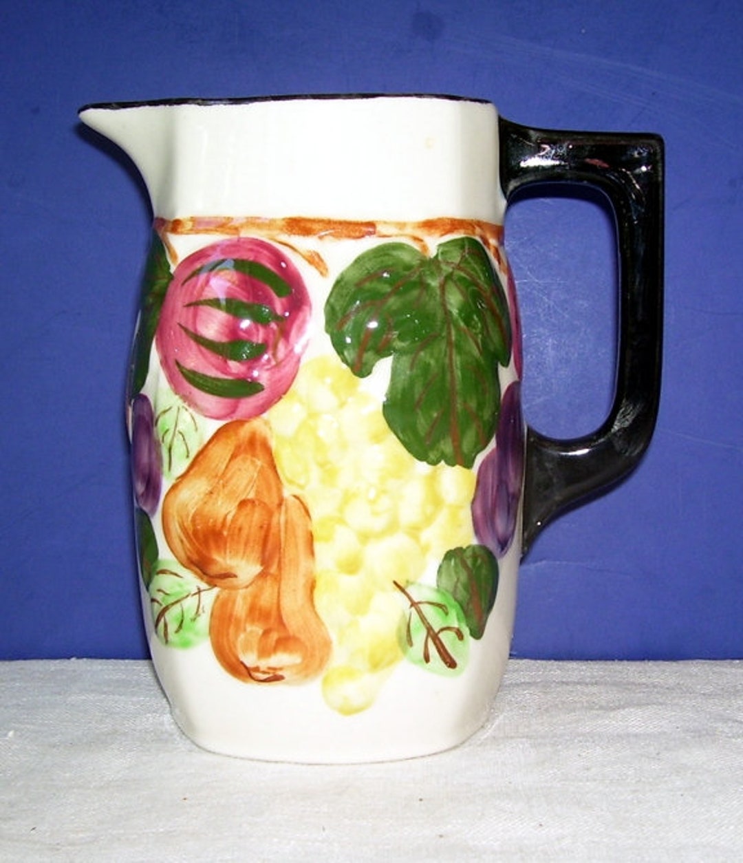 Blue Ridge Southern Potteries Fruit Motif Pitcher, Serving Pitcher ...