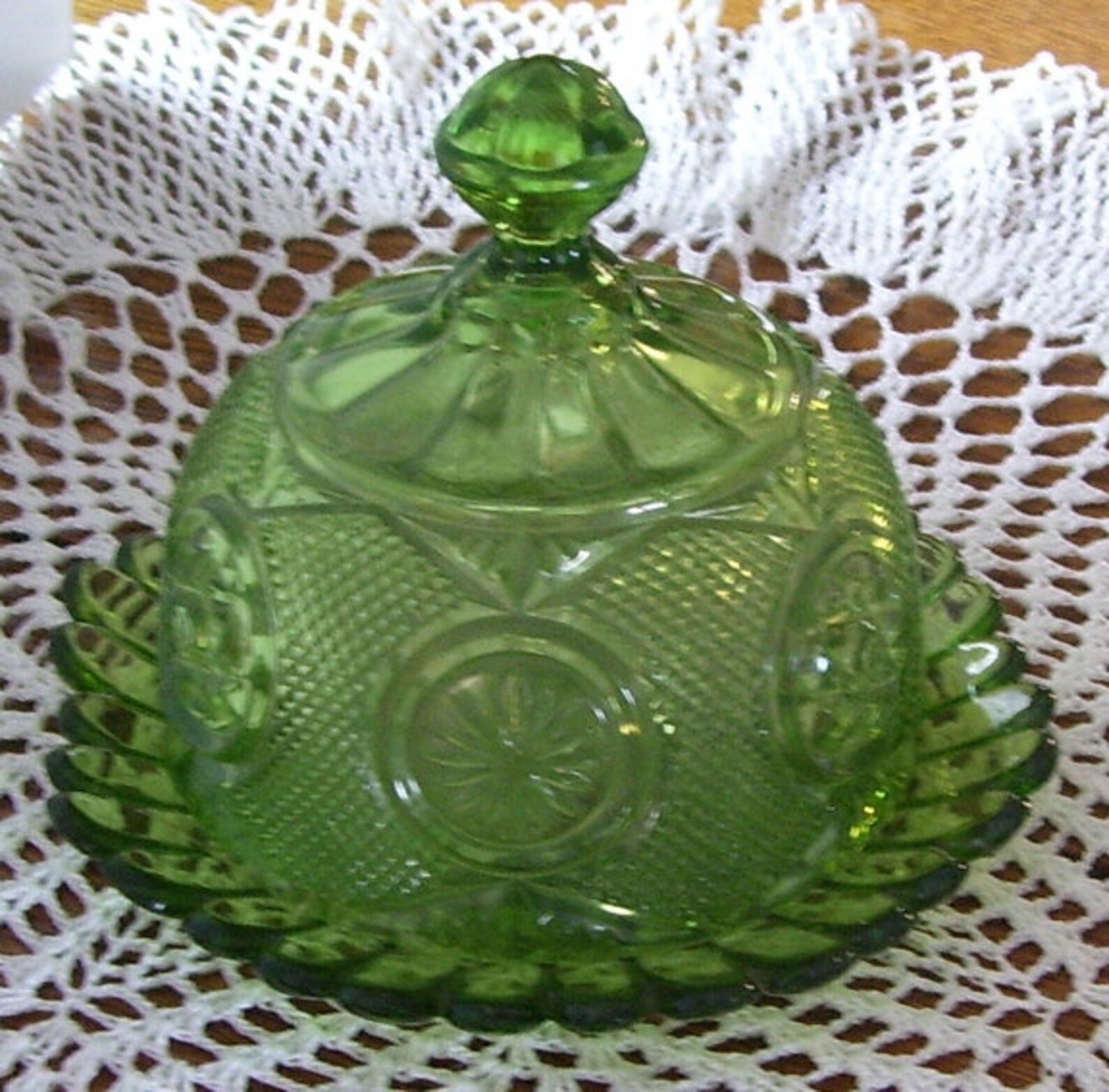 Victorian Butter Dish Green Sandwich Pressed Glass Butter - Etsy