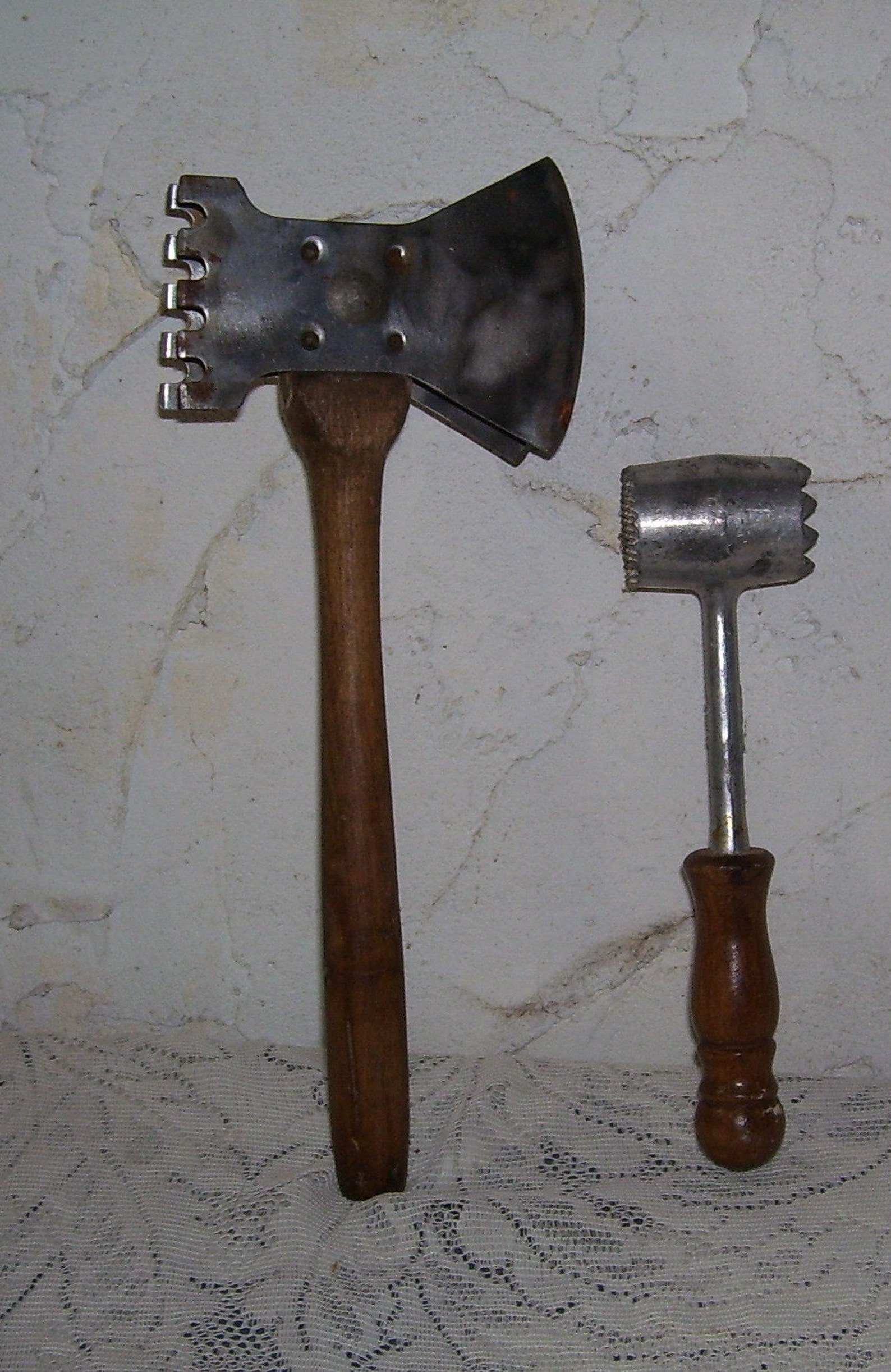 Primitive Wood Kitchen Double Edge Cleaver and Round Meat - Etsy