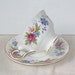 Springfield Bone China Floral Teacup and Saucer, Made in England, Gold ...