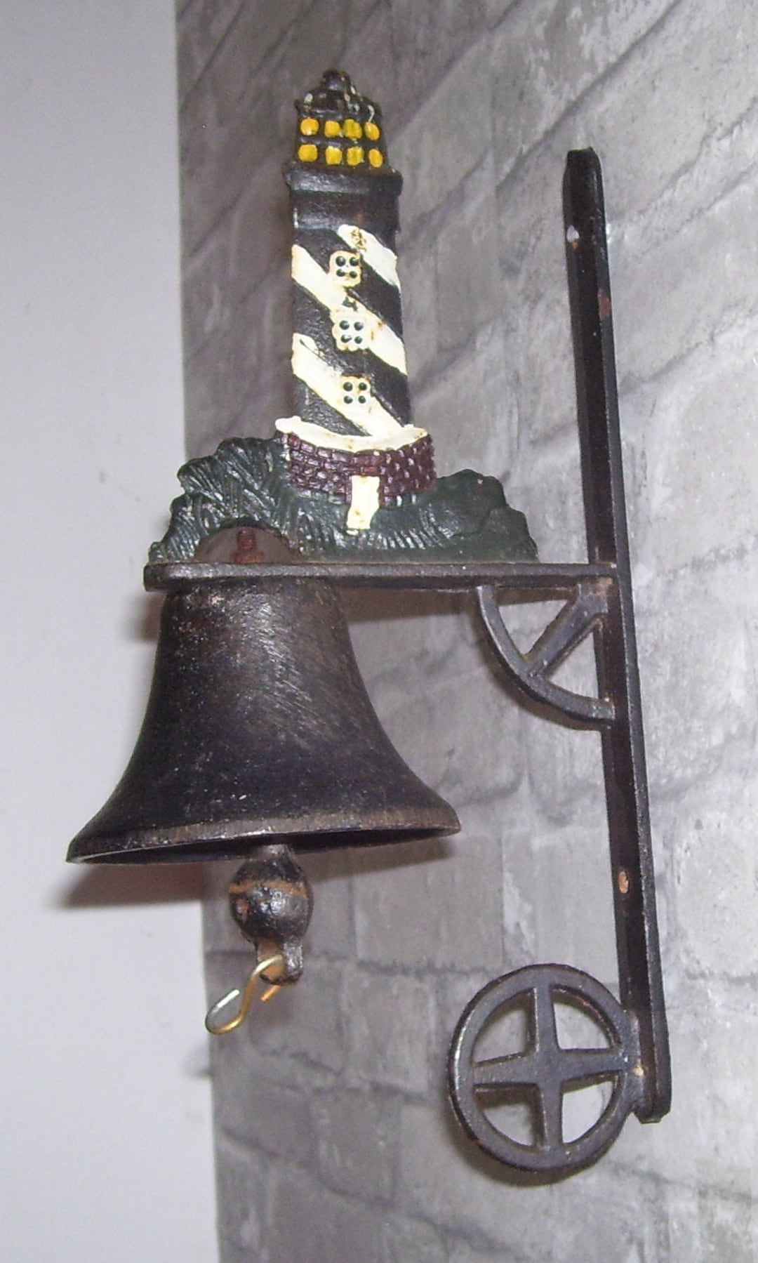Nautical Cast Iron Bell Light House and Bell Wall Mount Hanging - Beach ...