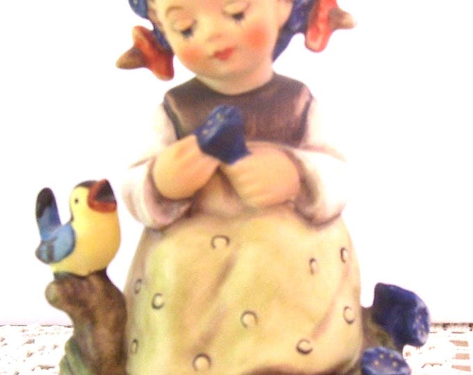 Vintage Goebel Hummel Little Girl With Blue Bird and Flowers, Botanist ...