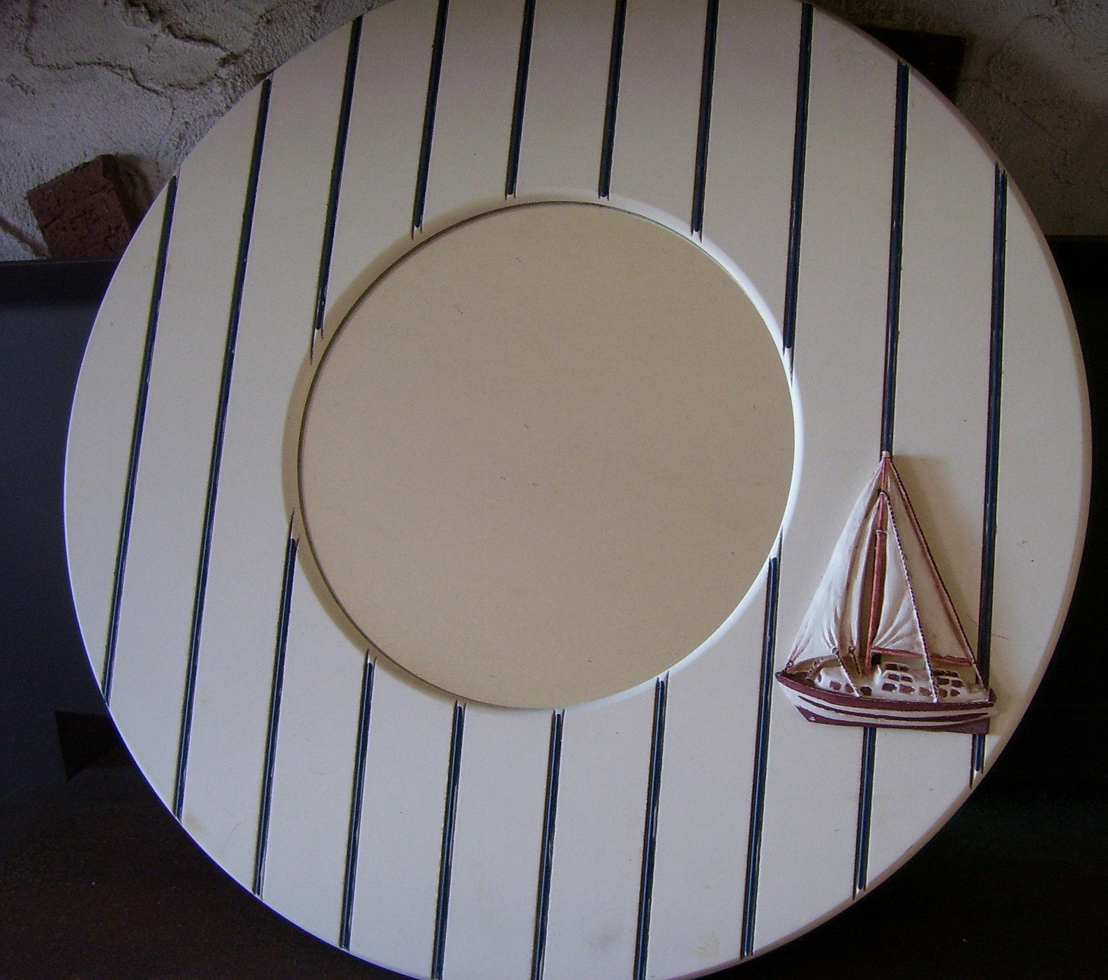Nautical Round Mirror White Framing Ceramic Framed Small - Etsy