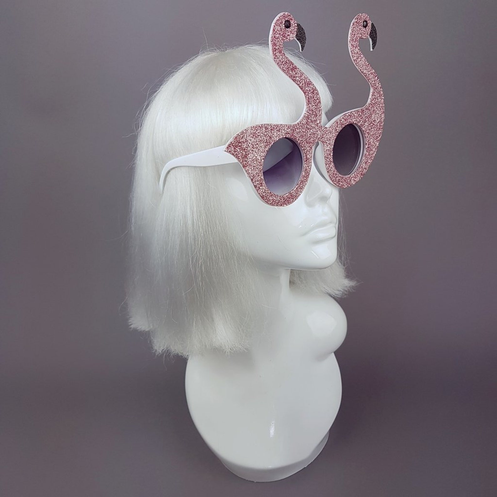 Flamingo Sunglasses, Pink Glitter, Burning Man, Festival Eyewear, Hen ...