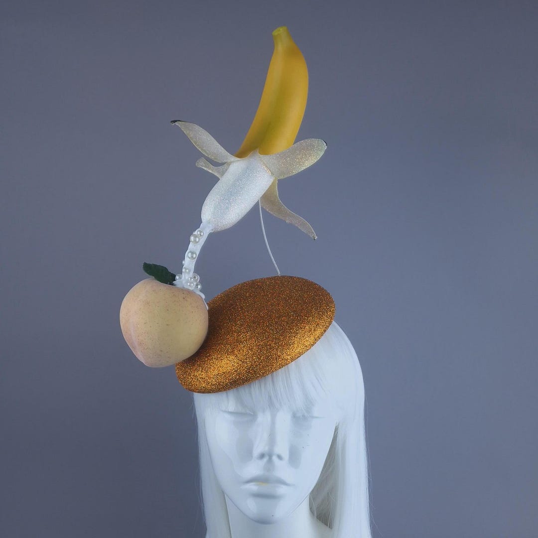 Glitter Banana Food Fascinator Hat, Naughty Camp Queer Gay Cheeky ...