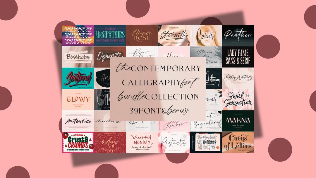 The Contemporary Calligraphy Font Bundle, Wedding Font SVG Bundle ...