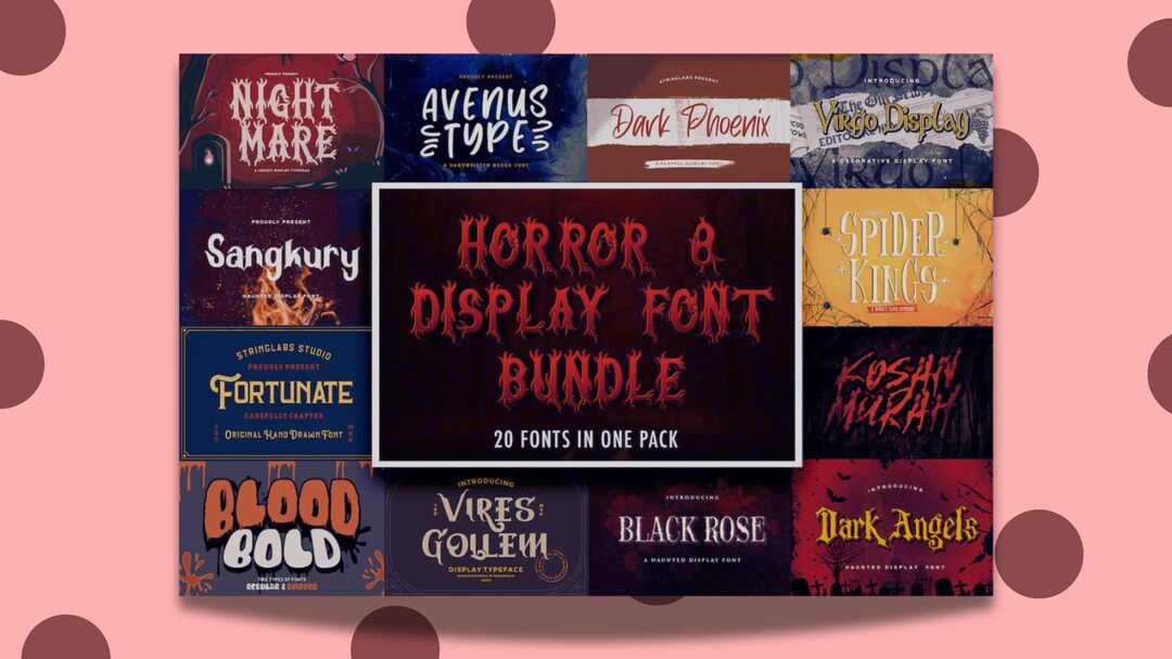 Horror & Display Font Bundle, Wedding Font SVG Bundle, Handwritten ...