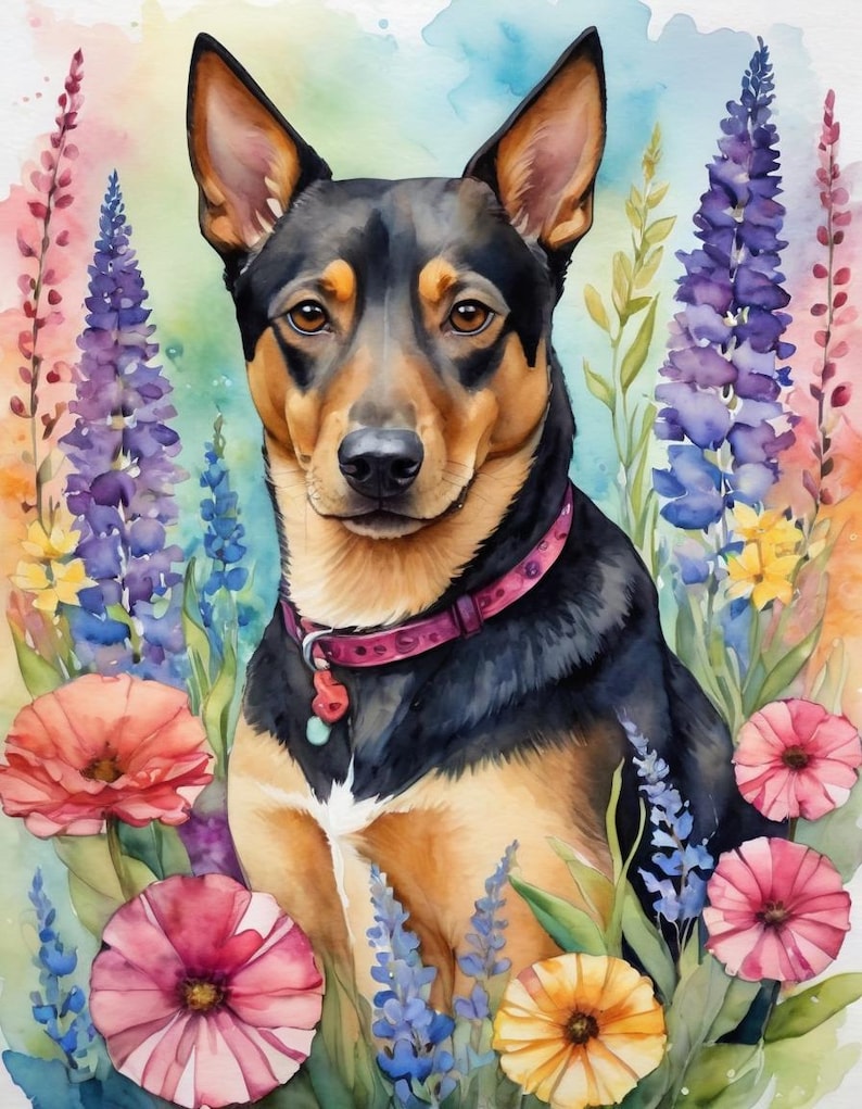 Custom Dog Portrait Personalize Pet Portrait Custom Pet Pet Memorial ...