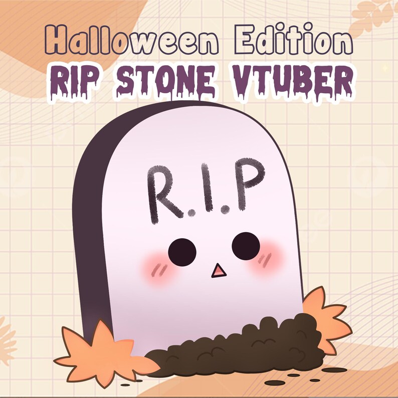 Halloween RIP Stone Vtuber Model | Fully Rigged, Commercial Use - Etsy