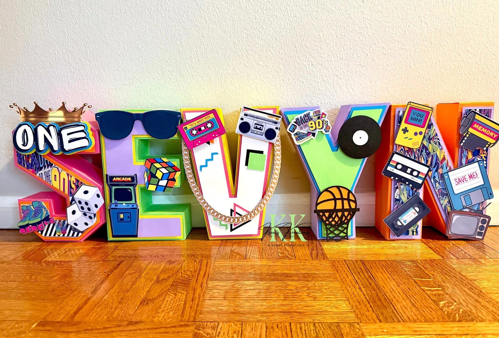 8” 90’s Theme 3D Letters/numbers Centerpieces | 90’s Theme Party ...